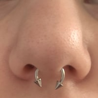 16g Horse Shoe Septum, Captive Ring, Spiked Septum, Septum Ring ...
