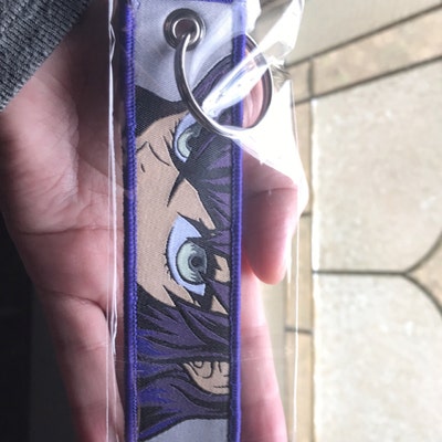 Anime Embroidered Jet Tag Keychain - Etsy