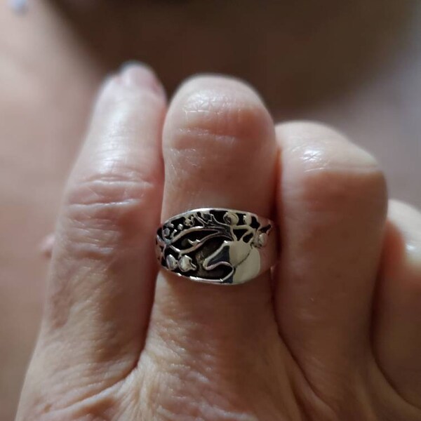 Scythian Stag Sterling Silver Ring: Vintage Style Ring, Spirit Animal ...
