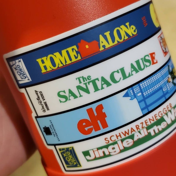 Christmas Movie VHS Stack Sticker Holiday Movies Christmas Gift Santa ...