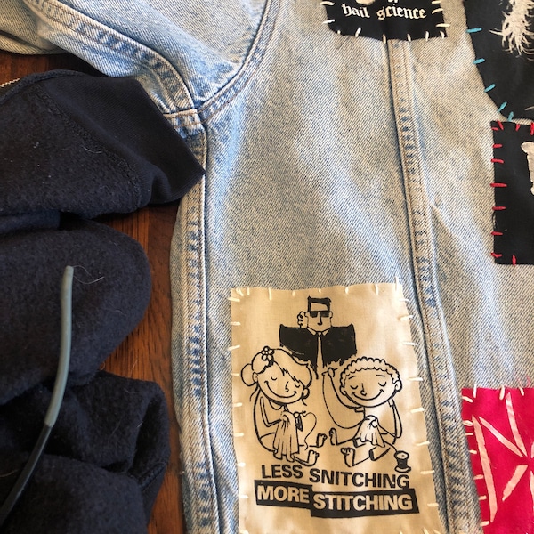 Less SNITCHING More STITCHING Screenprinted Patch - Etsy