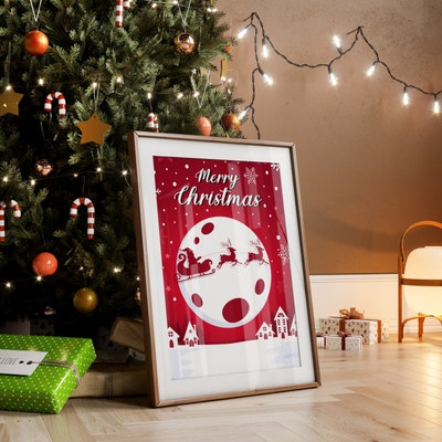 Christmas Holiday Mock up Frame High Quality Mock up Interior Living ...