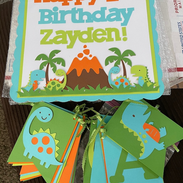 Dinosaur Birthday Banner - Etsy