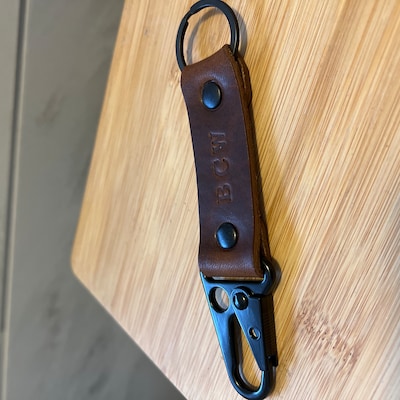 Leather Clip Keychain, Handmade Leather Keychain, EDC Keychain, Premium ...