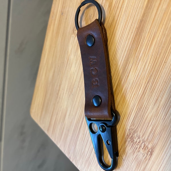 Leather Clip Keychain, Handmade Leather Keychain, EDC Keychain, Premium ...