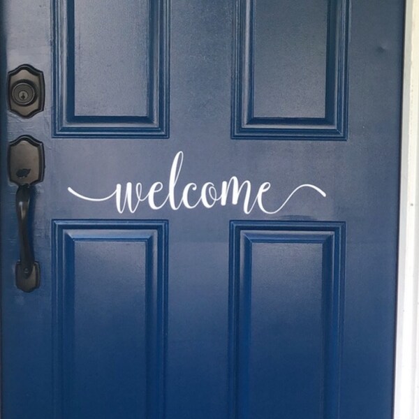Welcome Door Decal Front Door Decal Welcome Vinyl Decal D024 Front Door ...