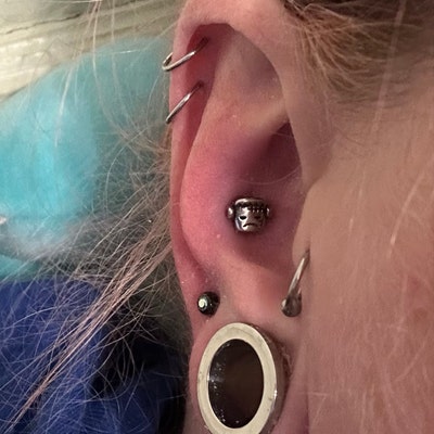 16g 8mm Steel Eye of Horus Rook Eyebrow Piercing Curved - Etsy