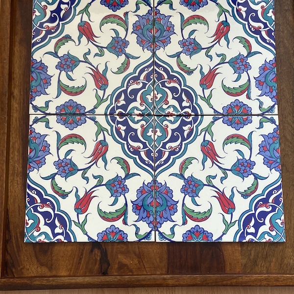 Turkish Tiles, Iznik Tiles Oriental Patterned Tiles, 12 Patterned Tiles ...