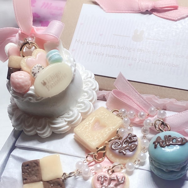 Light Pink Sweets Cookie Macaron Clay Keychain Kawaii Accessory for Bag ...
