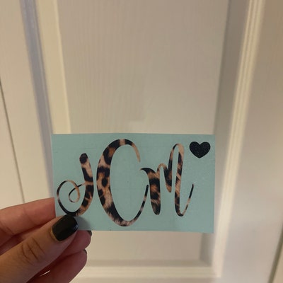 Leopard Print Monogram, Monogram Car Decal, Monogram for Women, Laptop ...