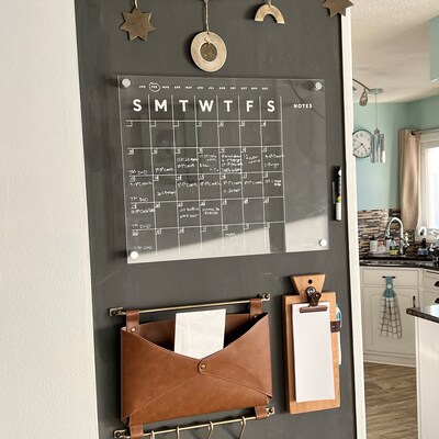 Acrylic Dry Erase Monthly Calendar With Side Notes Elegant Clear Wall ...