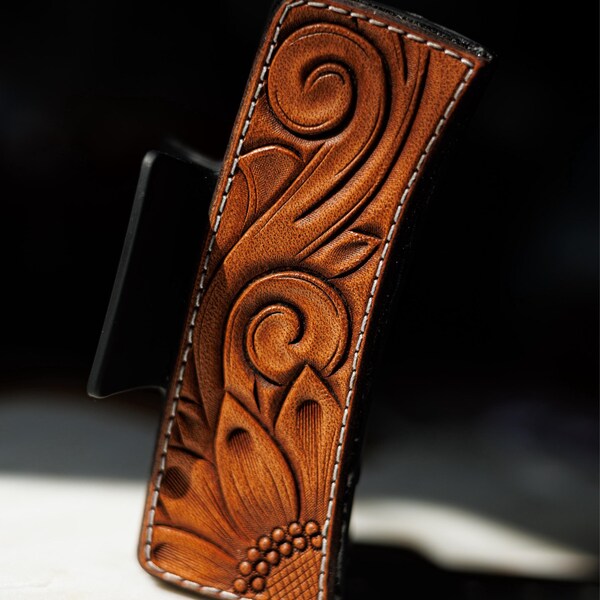 Tooled Leather Claw Clip for Hair - Country & Western Style - Etsy