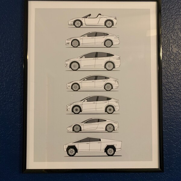 MG Sports Cars Inspired side Profile Car Poster Print Wall Art Decor ...