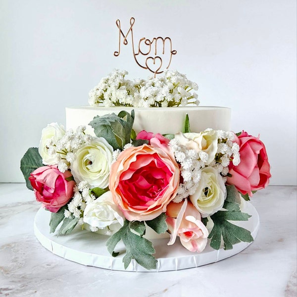 Wire Mom Cake Topper - Mom Cake Topper - Copper Cake Topper - Mother's ...
