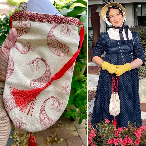 Regency Reticule in a Gold Taffeta With a Stunning Embroidery Design in ...