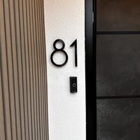Modern Floating House Number Sign, Custom Matt Black Acrylic House ...