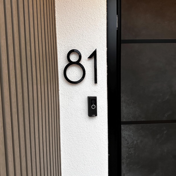 Modern House Numbers, Custom Address Sign Horizontal Plaque, Modern ...