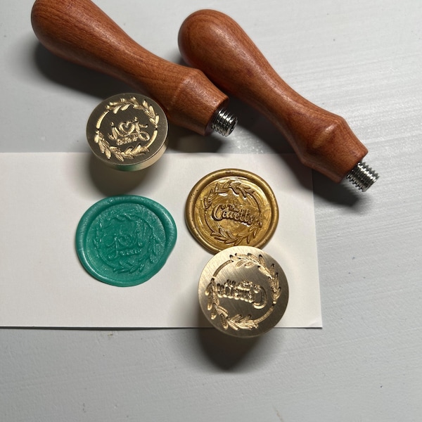 Custom Initial Logo Wax Seal Stamp Set for Wedding Invitation ...