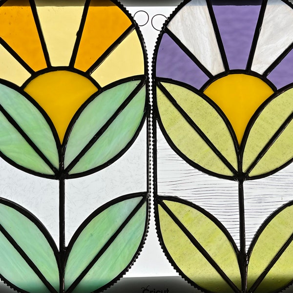 Sun Ray Plant Stained Glass Pattern, Stained Glass Patterns, Digital ...