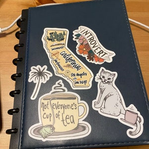 Cats and Coffee Sticker Waterproof Vinyl Cat Sticker Cute - Etsy