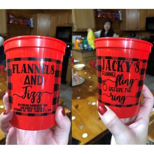 Flannels & Fizz Cups, Bachelorette Party Cups, Weekend in the Woods ...