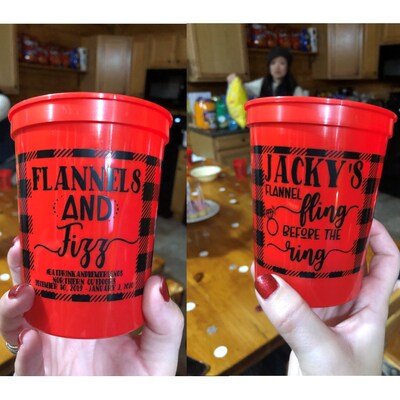 Flannels & Fizz Cups, Bachelorette Party Cups, Weekend in the Woods ...