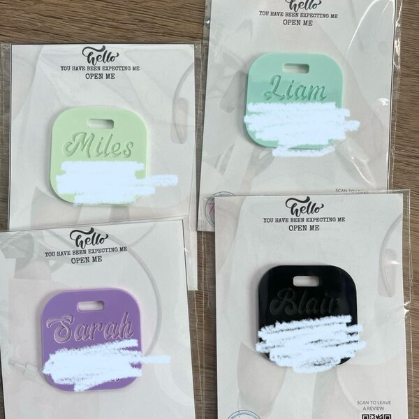 Backpack Name Tags, ID Tags, Personalized Luggage Tags, Bottle Label ...