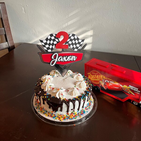 3D Cars Cake Topper - Personalized - Cars Cake Topper - Race Car Cake ...