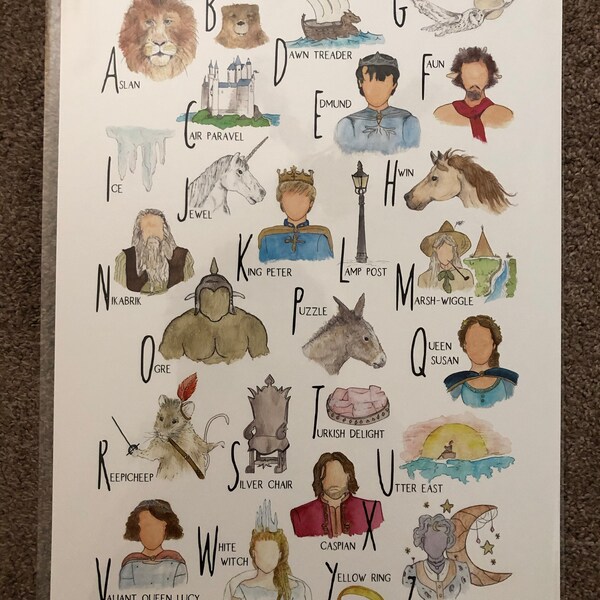 Chronicles of Narnia A-Z Watercolor Poster - Etsy
