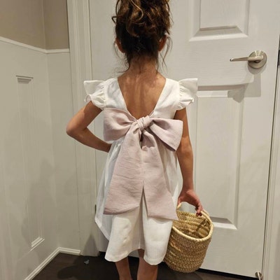 Milk Bridesmaid Dress, Milk Linen Dress for Girl, Bridesmaid Dress ...