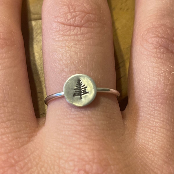 Evergreen Tree Ring, Northwoods Pine Tree Ring, Pine Tree Ring, Tree ...