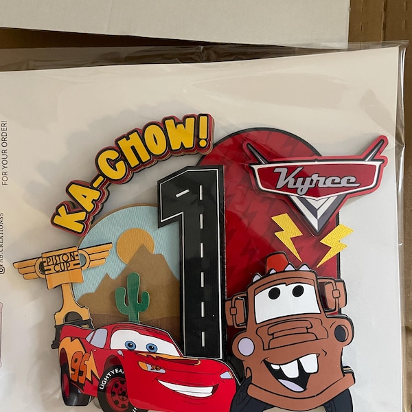 Cars Cake Topper, Custom Mcqueen Cake Topper Decor, Mater Cake Topper ...