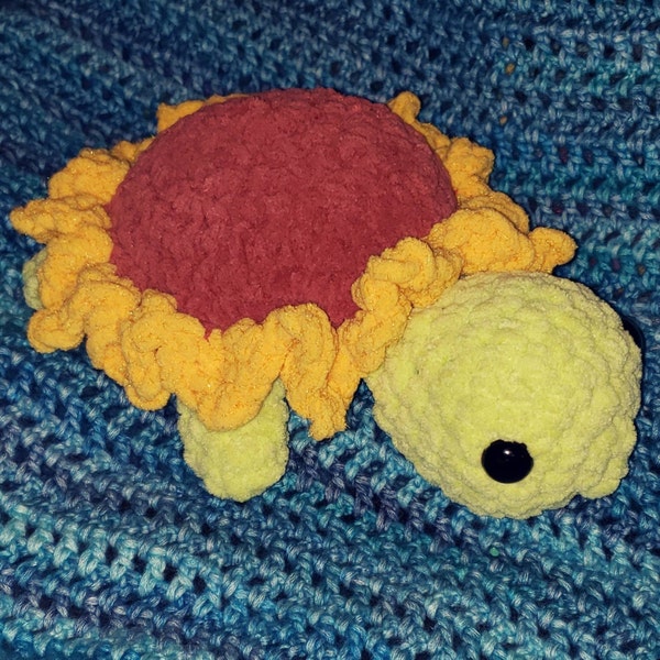 Sunflower Turtle No Sew Crochet Pattern, No Sew Amigurumi Crochet ...
