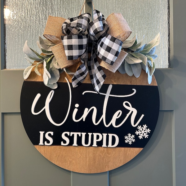 Winter Wreath| Front Door Hanger |let It Snow|personalized |door Wreath ...