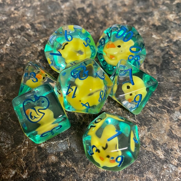 Ducky Dnd Dice Set Critical Role D20 Polyhedral Duck Dice Set for ...