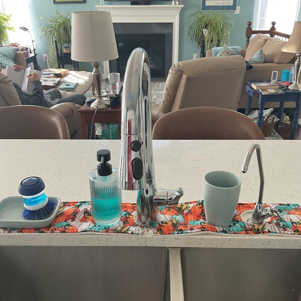 Faucet Splash Catcher / Faucet Drip Catcher / Kitchen Sink Splash ...