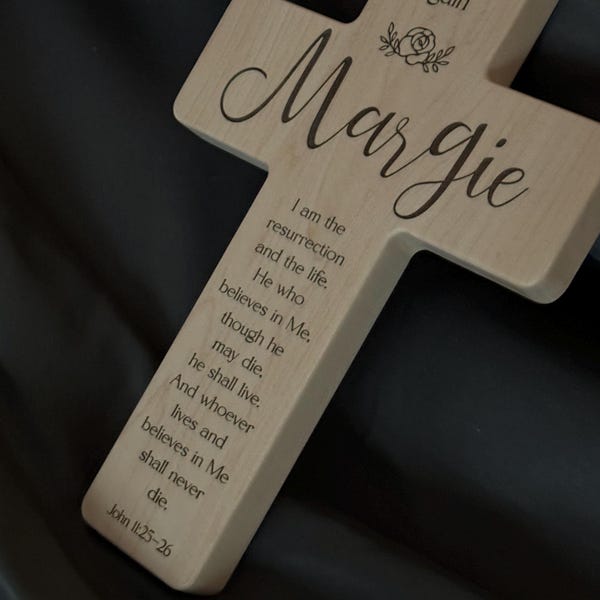 Personalized Memorial Cross With Name Custom Maple Grandma Memorial ...