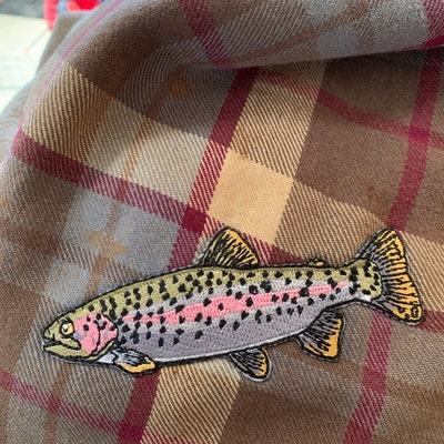 Rainbow Trout Iron-on Patch Quality Fish Patches for Jackets, Hats ...