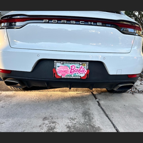 Clear Daisy Flower Crystal Sparkle Auto Bling Rhinestone License Plate ...