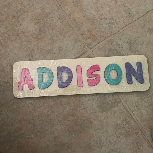 WOODEN NAME PUZZLE - 010101 - Personalized Name Puzzle - Full Color ...