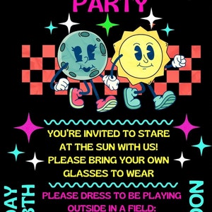 Editable Solar Eclipse Party Invitation, Printable Editable Template in ...