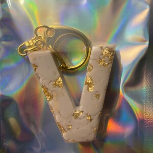 Custom Initial Keychain Pastel & Gold Letter Keychain - Etsy