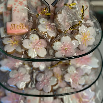 Sakura 2, Cherry Blossom Sugar Cookies, Assorted Sizes, Custom Colors ...