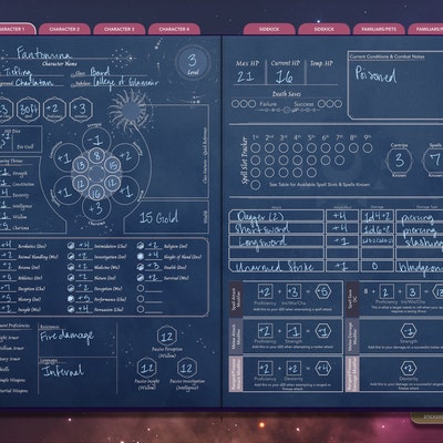 Printable Dnd Character Journal, Dnd Character Sheet With Spell Cards ...