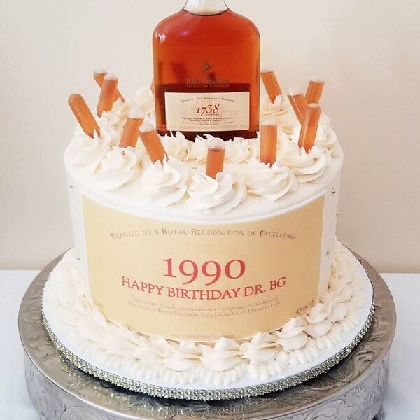 PRINTABLE 750ML Birthday Custom Label, 1738 Cognac Custom Label ...