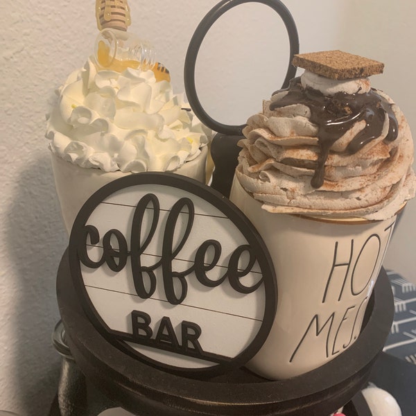 Coffee Bar Mini Signs -coffee - Coffee Cup - Coffee Bar - Tier Tray ...