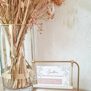 White Business Card Stand, Business Card Holder for Desk, Business Card ...