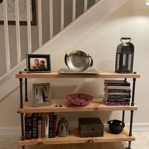 Industrial Rustic Bookcase, Modern Farmhouse Bookshelf Unit, Open ...