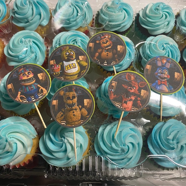 Five Nights at Freddy's Cupcake Toppers - FNAF Birthday Party - 5 ...