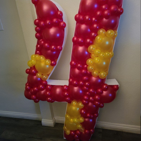 FANCY Number 4, Balloon Mosaic Template, Number Four, Mosaic Number ...